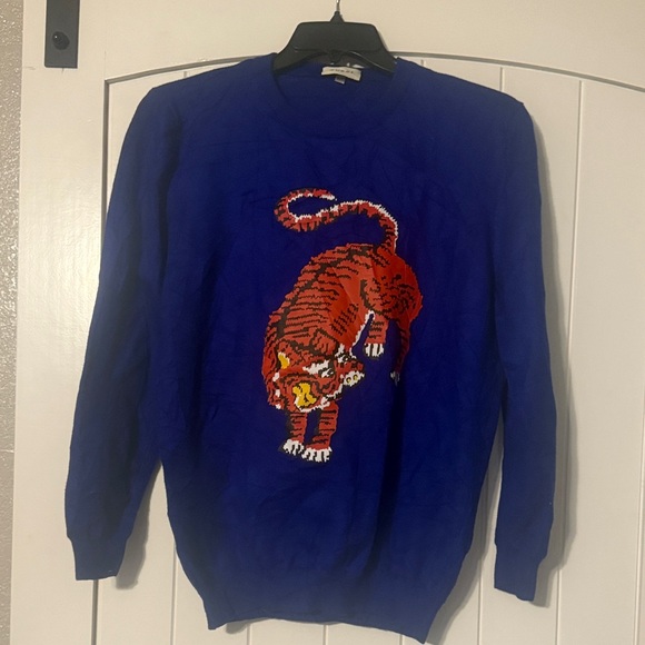 Gucci | Sweaters | Gucci Royal Blue Sweater With Tiger Design | Poshmark